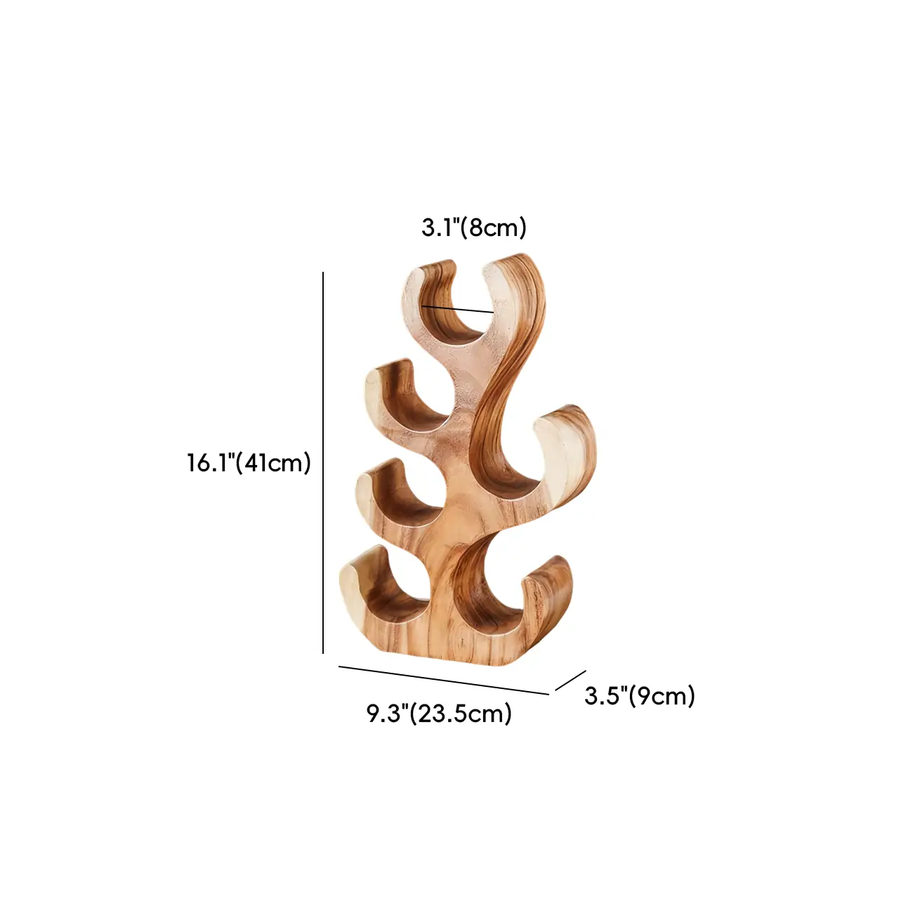 Solid Wood Tree Design Handcrafted Wine Rack Table Top | HomeyFad