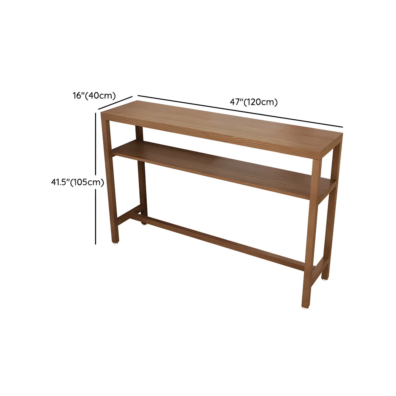 Modern Brown Pine Wooden Shelf Storage Trestle Bar Tables | HomeyFad ...