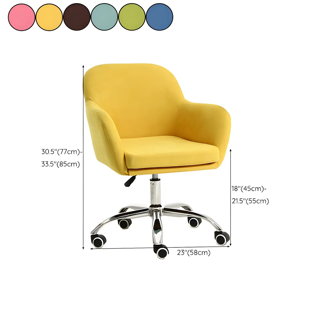 Low-back Green Fabric Swivel Office Chair with Arm | HomeyFad – HOMEYFAD