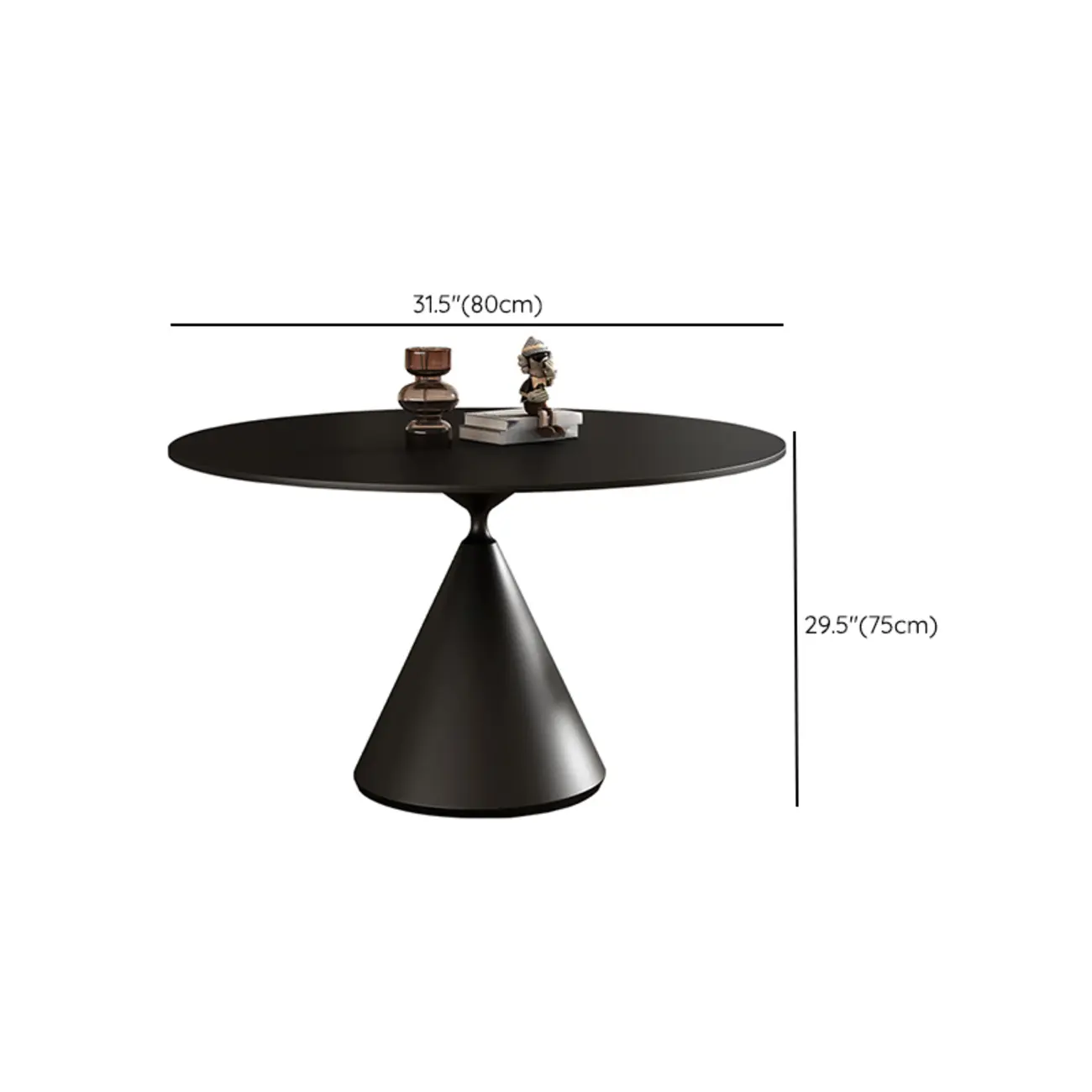 Modern Black Metal Stone Round Dining Table | HomeyFad – HOMEYFAD