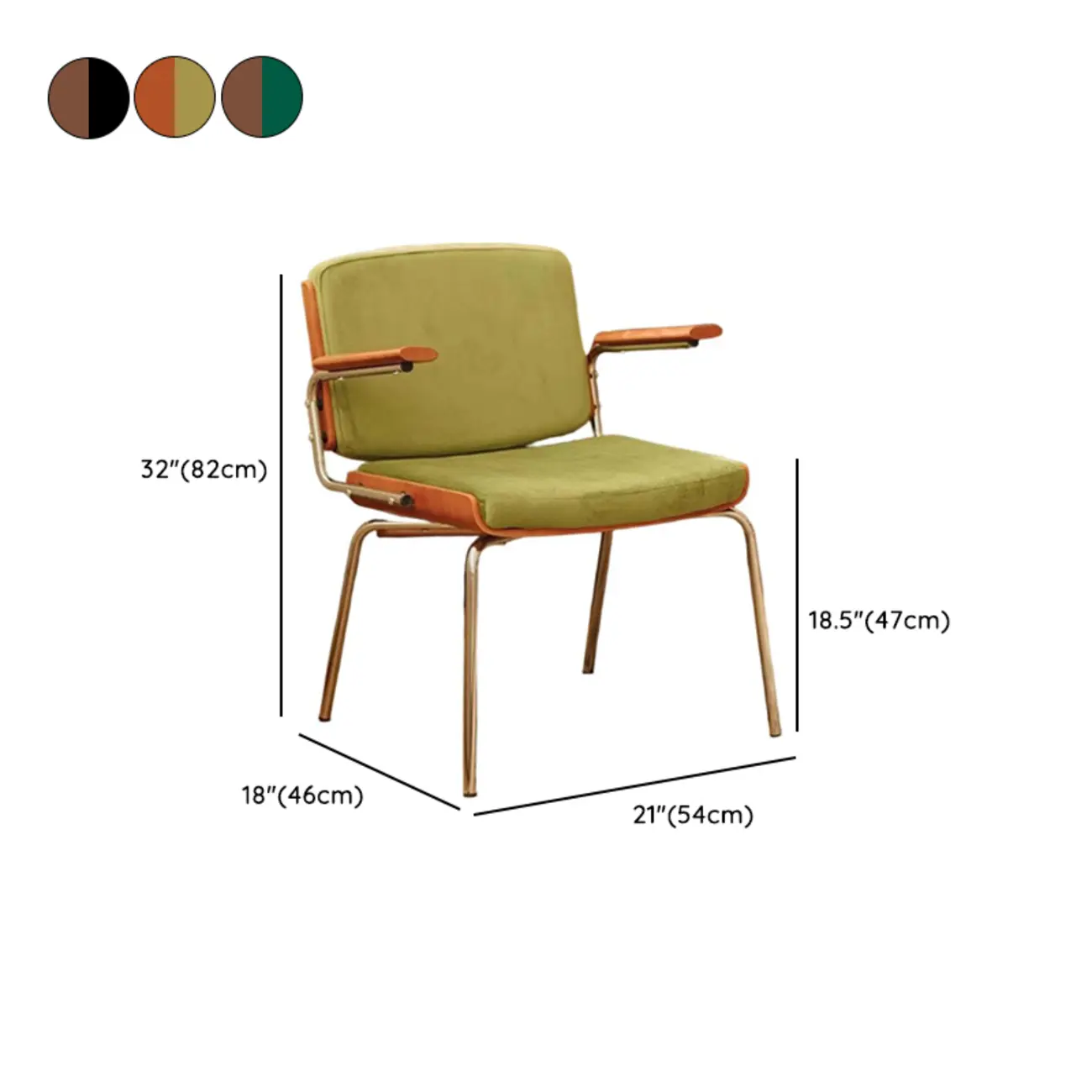 Mid-century Modern Upholstered Arm Dining Chair Low Back | HomeyFad