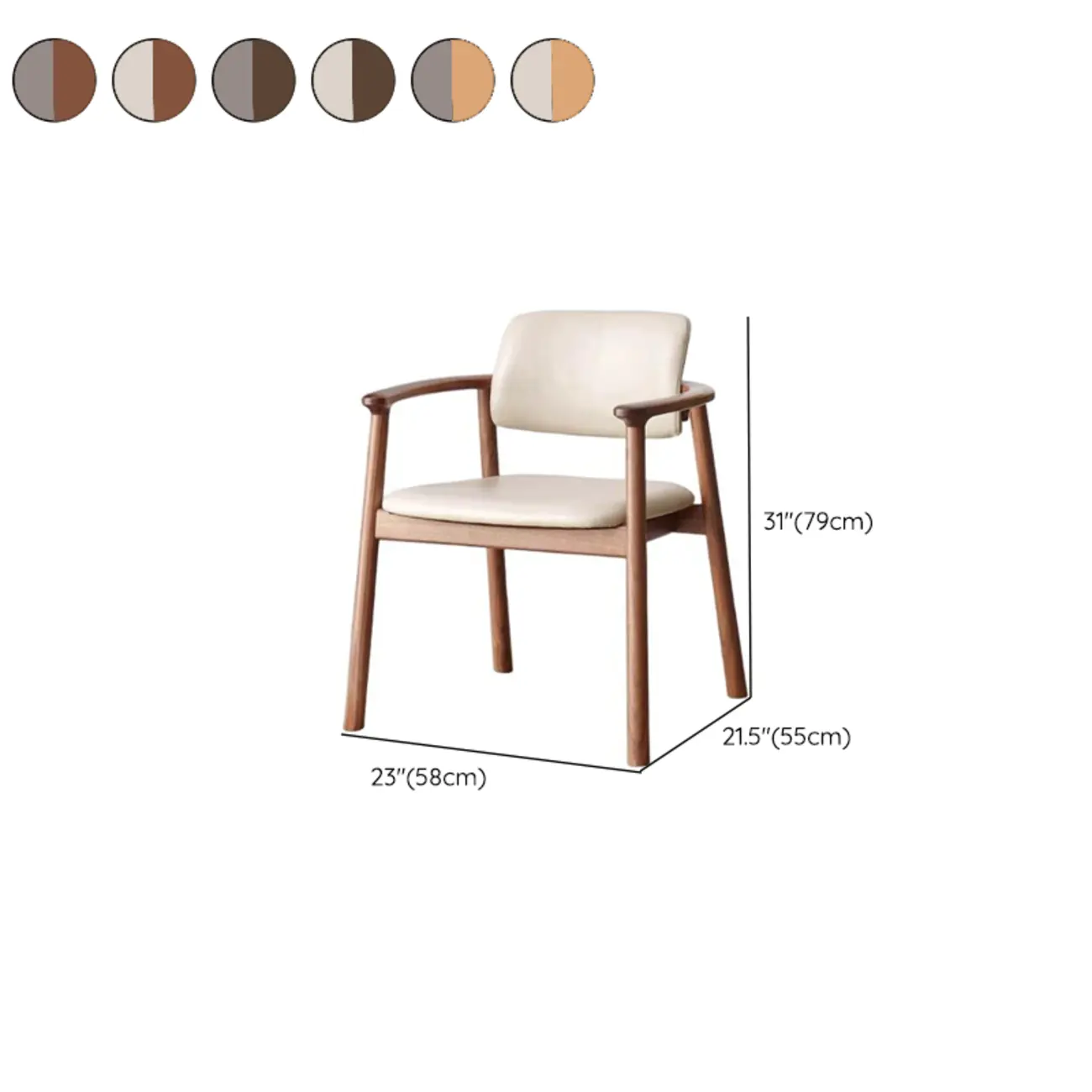 Nordic Open Back Upholstered Wooden Dining Arm Chair | HomeyFad